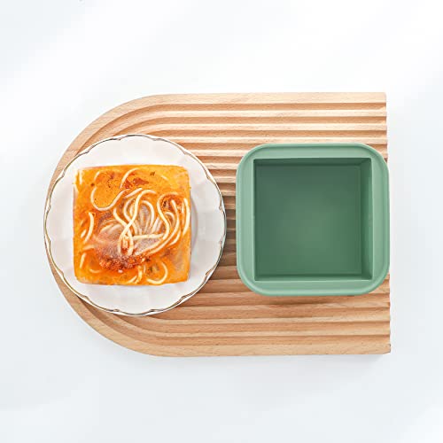 OOKIDOKI Extra-Large Silicone lasagne leftover Freezing Tray with Lid -Easy-Release 2 Cup Freezer Containers-2pack-makes 2 perfect 2cup portions - freeze soup broth lasagne leftovers or sauce(Green)