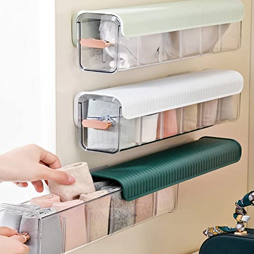 Closet Organizer, Wall mounted underwear storage box (LIGHT GREEN)