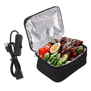 gowenic portable oven, mini portable oven food warmer microwave heated lunch box lunch bag usb charging, aluminum film liner, 2 heating methods, for office travel home kitchen