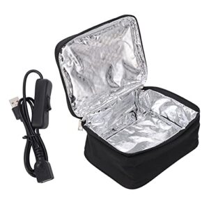 GOWENIC Portable Oven, Mini Portable Oven Food Warmer Microwave Heated Lunch Box Lunch Bag USB Charging, Aluminum Film Liner, 2 Heating Methods, for Office Travel Home Kitchen