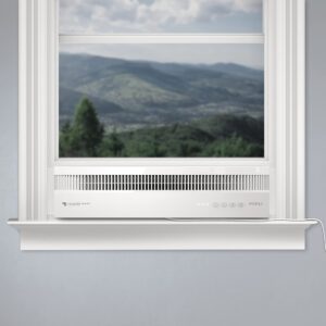 Sharper Image Profile Window Fan with 3 Speeds, Reversible Exhaust Mode, Weather Resistant, White