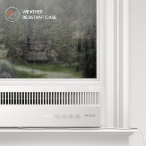 Sharper Image Profile Window Fan with 3 Speeds, Reversible Exhaust Mode, Weather Resistant, White