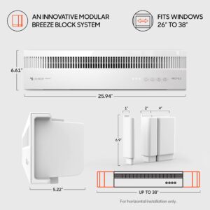 Sharper Image Profile Window Fan with 3 Speeds, Reversible Exhaust Mode, Weather Resistant, White