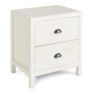 Camaflexi Hampton Solid Wood Nightstand, Coastal White