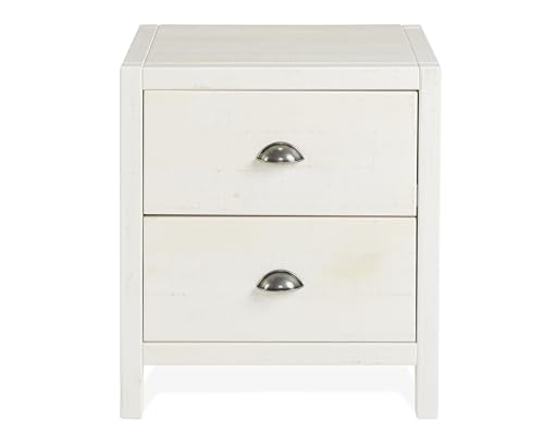 Camaflexi Hampton Solid Wood Nightstand, Coastal White