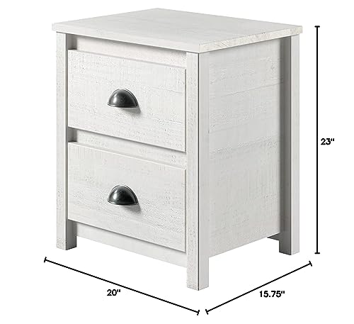 Camaflexi Hampton Solid Wood Nightstand, Coastal White