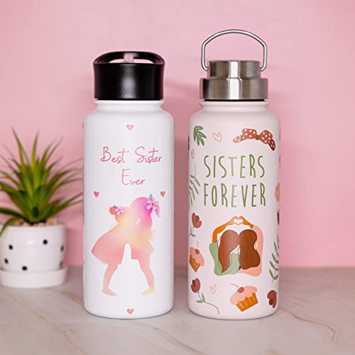 Sisters Gifts From Sister, 32 Oz Insulated Water Bottle With Two Lids, Birthday Gifts For Sister, Gifts For Sister, Gifts For Sisters From Sisters, Sister Birthday Gifts, Best Sister Gifts From Sister