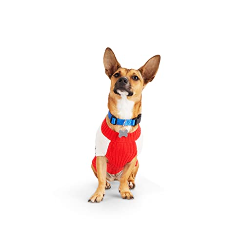 Petco Brand - YOULY Valentine's Day Stripe Heart Dog Sweater, Small, Off-White