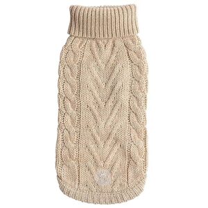 gf pet oatmeal chalet dog sweater, medium