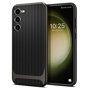 spigen neo hybrid bumper case for galaxy s23 (2023) - lightweight, shock-absorbent, gunmetal