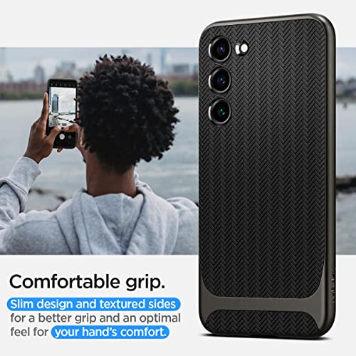 Spigen Neo Hybrid Bumper Case for Galaxy S23 (2023) - Lightweight, Shock-Absorbent, Gunmetal