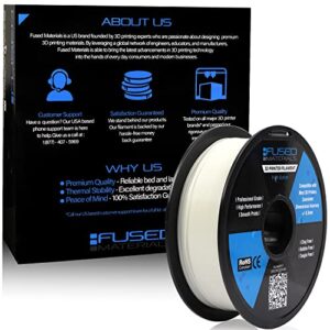 Fused Materials Glow in The Dark Blue PLA 3D Printer Filament - 1kg Spool, 1.75mm, Dimensional Accuracy +/- 0.03 mm, (Glow Blue)