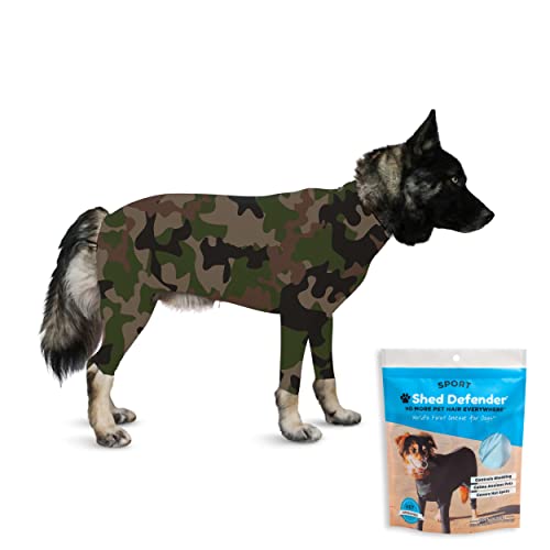 Shed Defender Sport Dog Onesie - Seen on Shark Tank, Shedding Bodysuit for Dogs, Anxiety Vest, Calming Shirt, Hot Spots, Allergy Tick & UV Protection, Recovery Suit, Full Body Shed Suit, Vet Approved