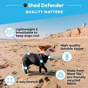 Shed Defender Sport Dog Onesie - Seen on Shark Tank, Shedding Bodysuit for Dogs, Anxiety Vest, Calming Shirt, Hot Spots, Allergy Tick & UV Protection, Recovery Suit, Full Body Shed Suit, Vet Approved