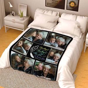 Customized Memory Throw Blanket for Funeral, Goodbyes are Not Forever Goodbyes are Not The End Dove Blanket Personalized Loss of Loved One Bed Blanket Passed Away Memorial Gift 60x80 Inch