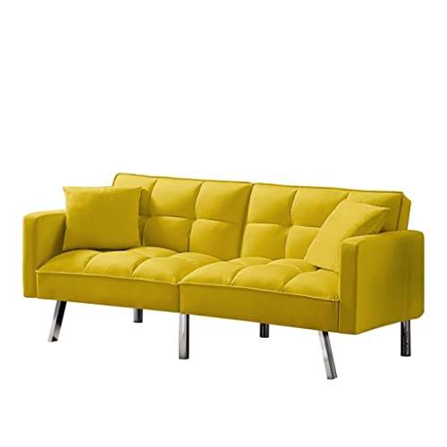 Sofas Futon Sofa Bed, Mid-Century Modern Convertible Couch Loveseat Sleeper for Small Space,