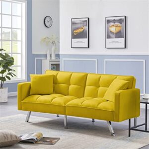 Sofas Futon Sofa Bed, Mid-Century Modern Convertible Couch Loveseat Sleeper for Small Space,