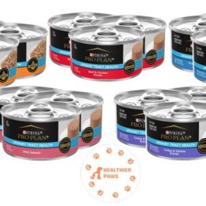 Pro Plan Focus Wet Cat Food Urinary Tract Health (UTH) Variety Pack, 5 Flavors, 3 oz Cans (15 Total Cans) with Healthier Paws Sticker!!!