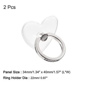 uxcell Transparent Phone Ring Holder, Diamond Clear Finger Grip Stand for Phone, Case, Tablet (Heart Shape)