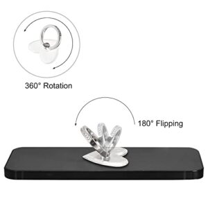 uxcell Transparent Phone Ring Holder, Diamond Clear Finger Grip Stand for Phone, Case, Tablet (Heart Shape)