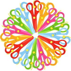 15 pack preschool training scissors,children plastic safety scissors,toddler learning scissor for cutting paper craft supplies