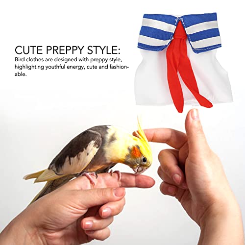 Parrots Clothes Cute School Uniform Bird Clothes Pet Small Animals Clothes Birds Suit for Christmas Party Birthday Cosplay Photo Prop (M)