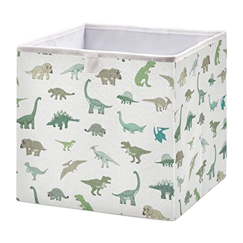 Kigai Cube Storage Bin Wildlife Dinosaurs Foldable Storage Basket Toy Storage Box for Home Organizing Shelf Closet Bins, 11 x 11 x 11-Inch