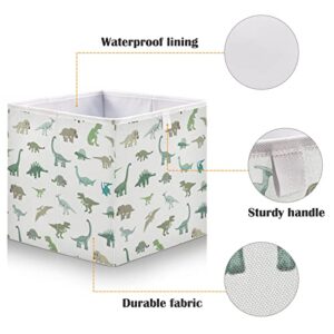 Kigai Cube Storage Bin Wildlife Dinosaurs Foldable Storage Basket Toy Storage Box for Home Organizing Shelf Closet Bins, 11 x 11 x 11-Inch