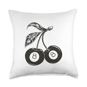 billiard fruit billiard ball fruit cherries throw pillow, 18x18, multicolor