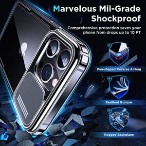 Simtect Designed for iPhone 14 Pro Max Case with Sliding Camera Cover, Shockproof & Military-Grade Protective Transparent Phone Case for iPhone 14 Pro Max 6.7 inch - Clear