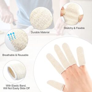 60 Pieces Cotton Finger Cots Reusable Finger Toe Sleeves Wear Resistant Thumb Protector Fingertips Cushion Cover for Kitchen Garden Sculpture Work (3 Inch & 2 Inch)