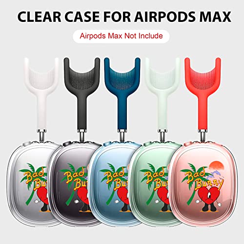 Clear Bad Funny Bunny Design AirPods Max Case,Soft Silicone TPU Protective Cover Accessories Compatible with Apple Airpods Max for Teens Boys Girls