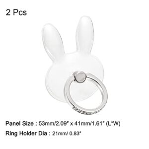 uxcell Transparent Phone Ring Holders, Diamond Clear Finger Grip Stand for Phone, Case, Tablet (Rabbit Shape), 2Pcs