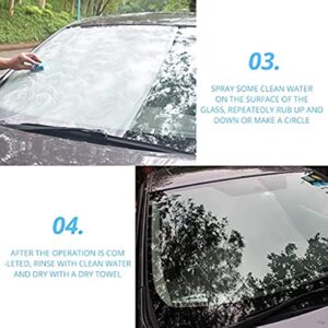 WOSLXM Car Glass Oil Film Cleaner, Glass Film Removal Cream with Sponge, Car Windshield Cleaner Oil Film Remover Glass Stripper Water Spot Removing Paste (1PCS)