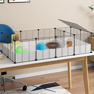 oneluck large guinea pig cages 10.54 square feet habitats for 2 pets,indoor diy accessories,with waterproof plastic bottom,playpen for small pet bunny, turtle, hamster,hedgehog