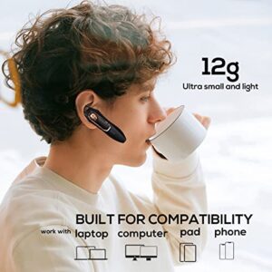 Micool Trucker Bluetooth Headset, Noise Cancelling, 30H Talking Time,12g Ultra Light, Hands Free Bluetooth Earpiece for Cell Phones/PC, Wireless Single Ear Bluetooth Headset Earpiece