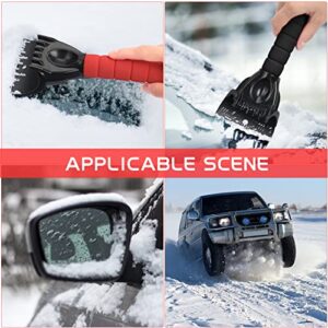 BiSiViO 2 Pack Ice Scraper with Foam Grip, Snow Shovel Brush Removal Tools, Car Winter Kit, Window Frost Remover Brush Tool for Cars Truck Window Cleaning Kit Camping Outdoor