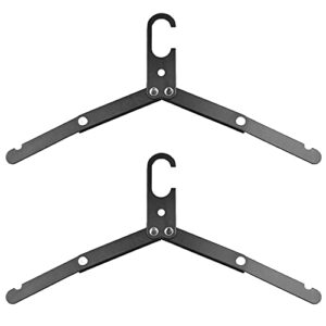 travel hangers bllndx 2pcs black portable folding clothes hangers, aluminium alloy super bearing collapsible hanger, foldable clothes drying rack for travel, indoor and outdoor