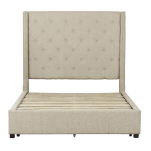 Lexicon Eulalie Upholstered Platform Bed, Cal King, Beige