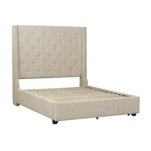 Lexicon Eulalie Upholstered Platform Bed, Cal King, Beige