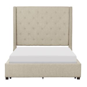 Lexicon Eulalie Upholstered Platform Bed, Cal King, Beige