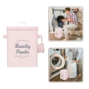 Cabilock 1 Set Laundry Powder Container with Lid Iron Washing Powder Bucket Laundry Powder Holder