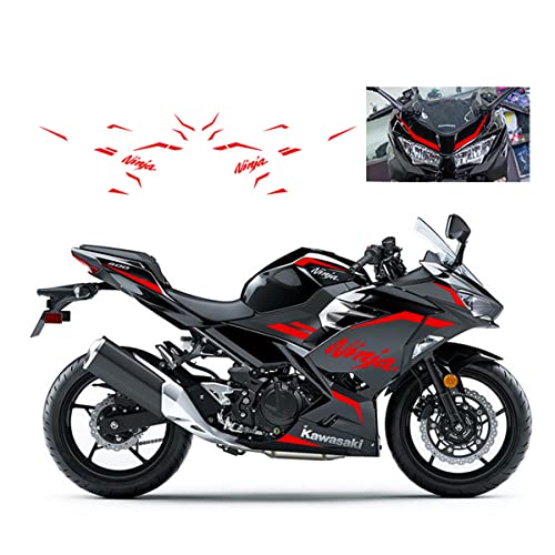 Motorcycle Stickers, Compatible with Kawasaki Ninja 400, Graphics kit Stickers Monochrome Decals Decorative Accessories (DS001YH-Red)