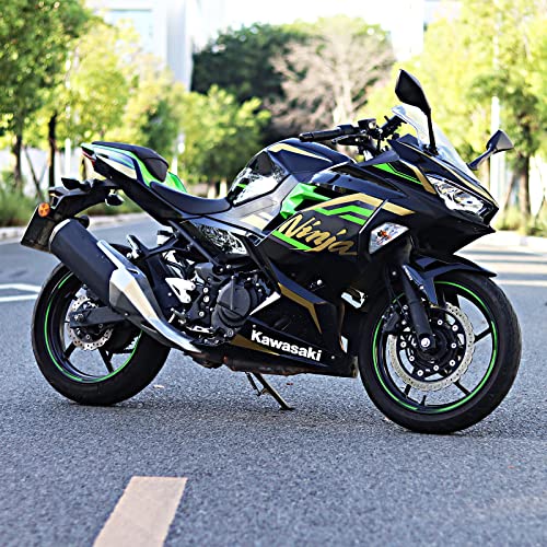 Motorcycle Stickers, Compatible with Kawasaki Ninja 400, Graphics kit Stickers Monochrome Decals Decorative Accessories (DS001YH-Red)