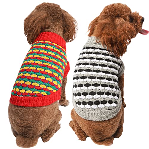 Dog Sweater Dog Sweaters for Small Medium Dogs Knit Cute Dog Clothes for Small Dogs Boy or Girl Warm Puppy Sweaters for Small Dogs Winter Pet Dog Cat Sweater Clothes