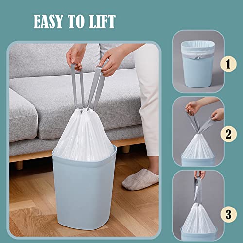 Valuetalk Trash Bag Holder, Trash Bag Dispenser with 60 Count Trash Bags, Wall Mount Trash Bag Roll Organizer, Drawstring Small Trash Bags for Kitchen, Bathroom, Office and Bedroom