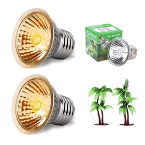 pilarmuture 2pcs 75w reptile heat lamp, uva uvb full spectrum reptile turtle heating lamp bulbs e27 sunbathe heat lamp basking bulb for reptile amphibian turtle lizard (with 2pcs coconut tree)