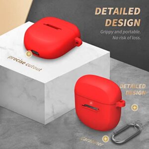 YIPINJIA Case for Bose QuietComfort Earbuds II 2022, Soft Silicone Scratch Proof & Shockproof Protective Skin Sleeve Cover Compatible with Bose QuietComfort Earbuds 2 with Keychain - Red