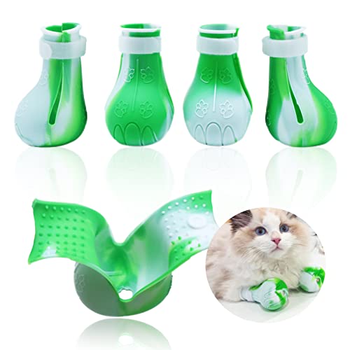 Cat Claw Covers Cat Boots for Cats Only, Cat Anti Scratch Shoes for Cat Bath, Adjustable Cat Bathing Gloves Fitted Feline Feet Design, Cat Paw Covers for Kitten Grooming to Prevent Scratching