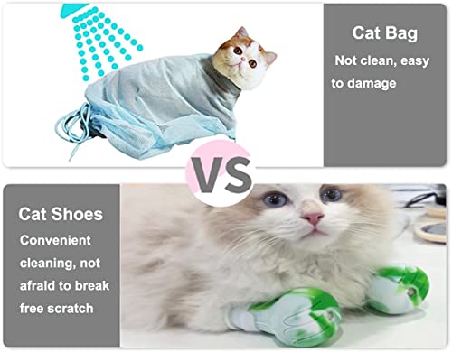 Cat Claw Covers Cat Boots for Cats Only, Cat Anti Scratch Shoes for Cat Bath, Adjustable Cat Bathing Gloves Fitted Feline Feet Design, Cat Paw Covers for Kitten Grooming to Prevent Scratching